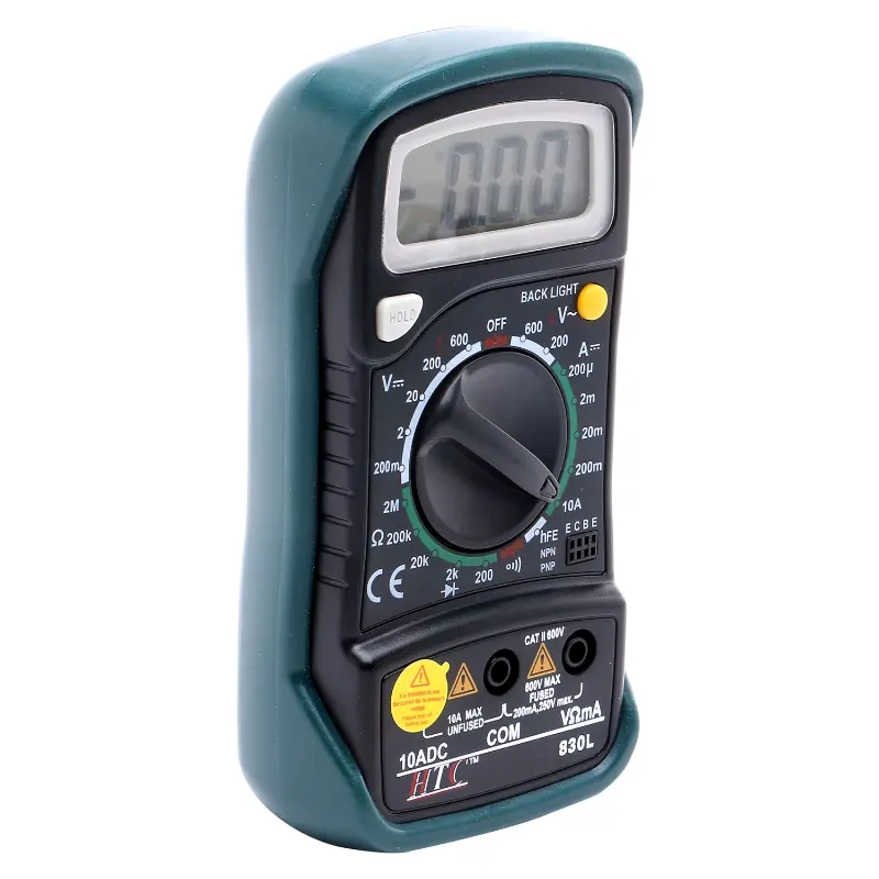 HTC DM-830L Digital Multimeter – AC/DC Voltage, Current & Resistance ...